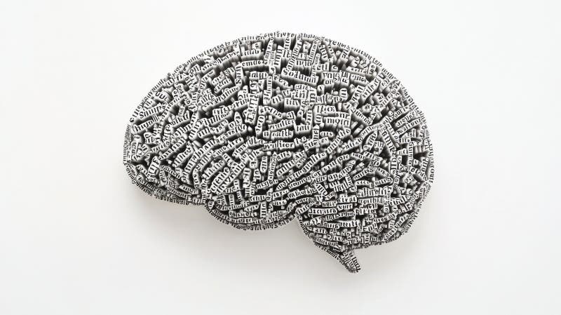 A Creative Representation of a Human Brain Formed from Various Words ...