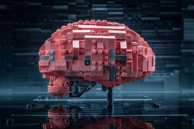 Creative Representation of a Human Brain Made Out of Red Pieces ...