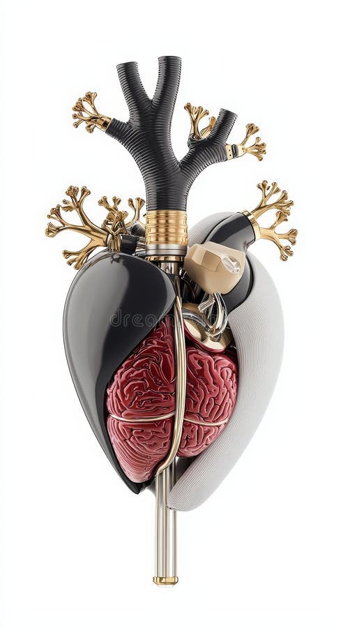 A Creative Representation of a Human Heart Showcasing Its Anatomical ...