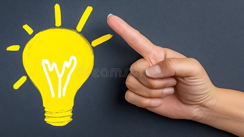 Creative Idea Concept with Hand and Light Bulb Illustration Stock ...