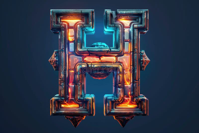 A Creative Representation of the Letter H Composed of Pipes Stock Image ...