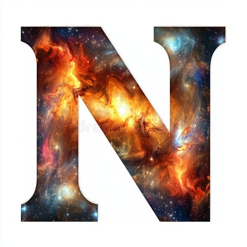 Creative Representation Letter N Formed Cosmic Infinity Pattern Clean ...