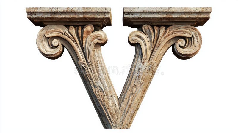 Creative Representation of the Letter V Features an Ornate Antique ...