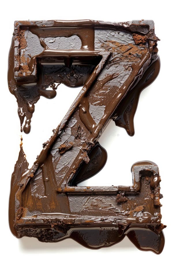 A Creative Representation of a Letter Z Made from Melted Chocolate ...