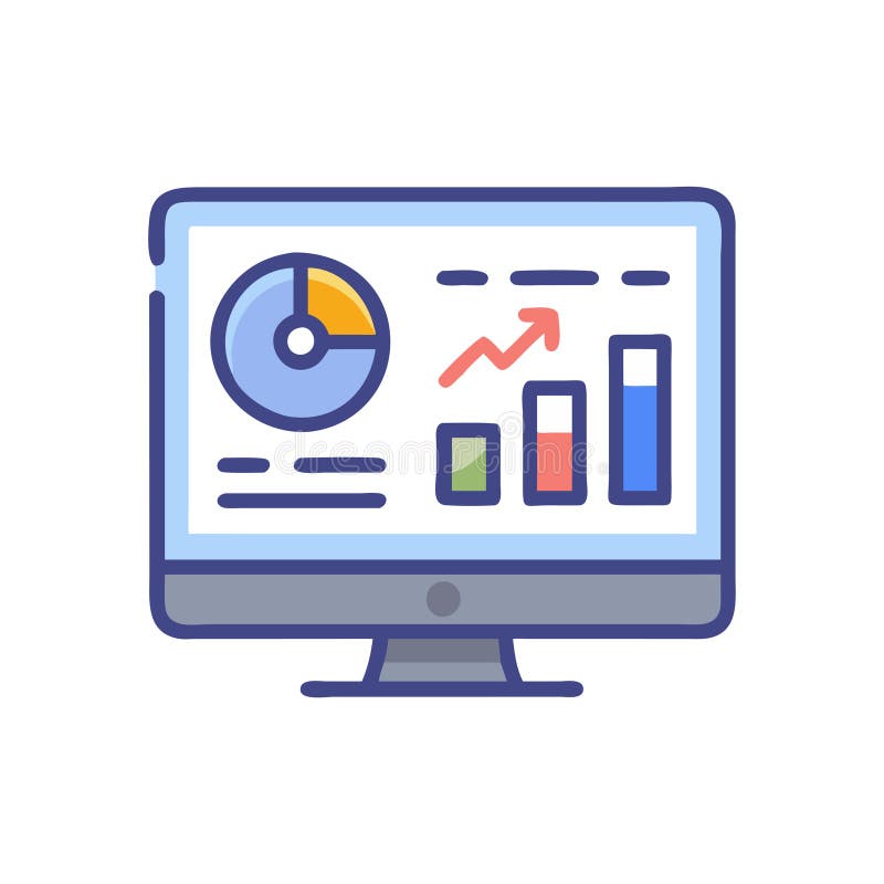 Creative Monitoring Dashboard Icon Representation Stock Vector ...