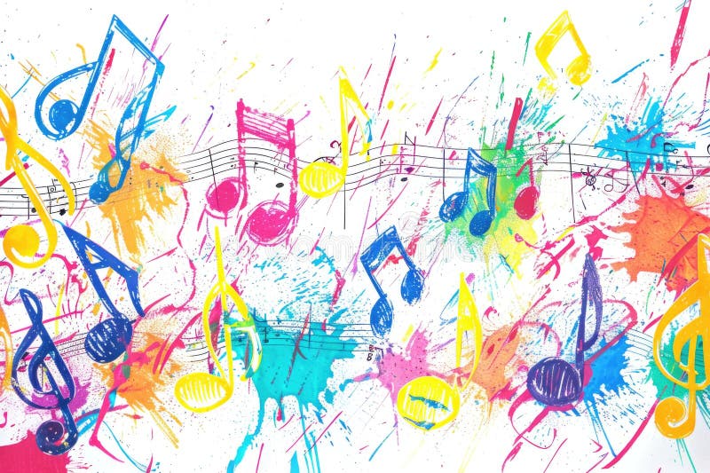 A Creative Representation of Musical Notes Painted on a Wall Stock ...