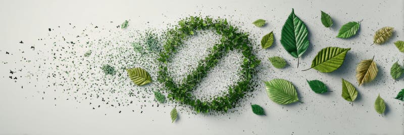 Creative Representation of a No-Smoking Symbol Made from Leaves and ...
