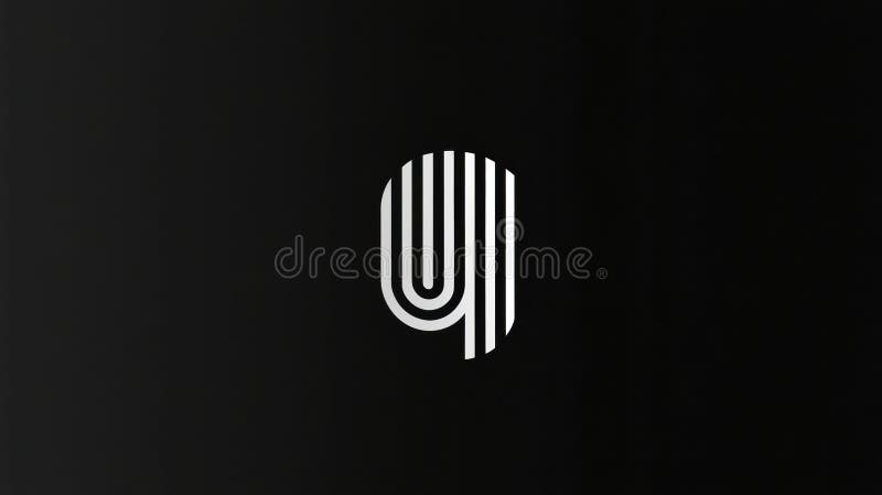 Modern Graphic Design Featuring a Stylized Number Nine with Striped ...