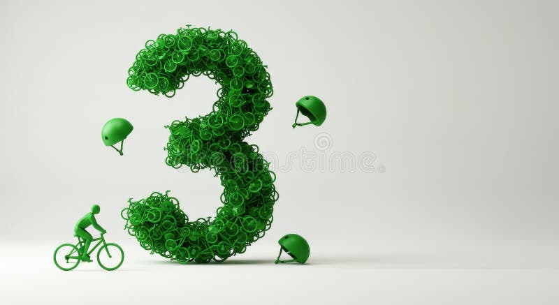Creative Representation of the Number Three Made from Bicycle Elements ...