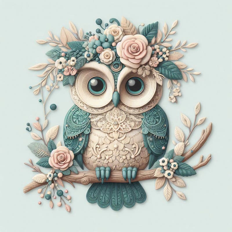 A Creative Representation of an Owl Combining Natural Elements with ...
