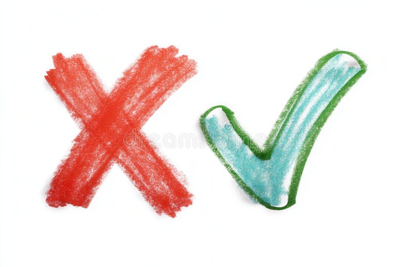 Creative Representation of Red X and Green Check Mark Illustrating ...