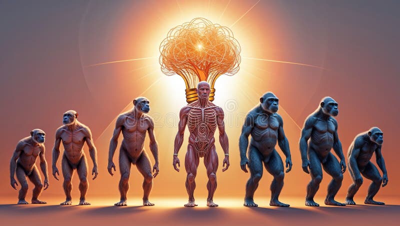 A Creative Representation Showcasing the Evolution from Apes To Humans ...