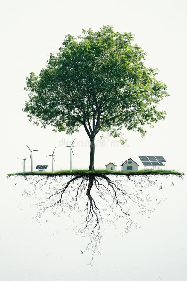 A Creative Representation of Sustainability Featuring a Tree with ...