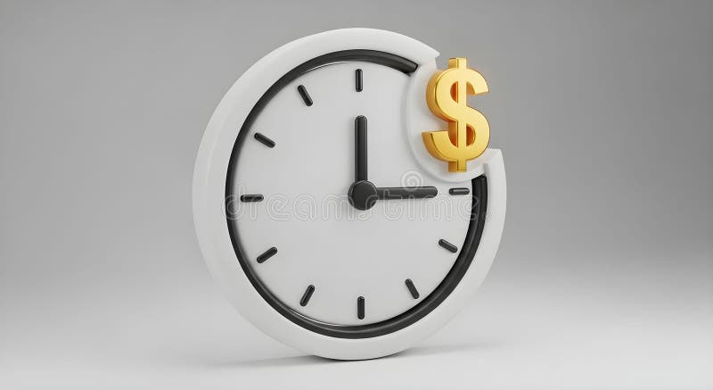 Creative Representation of Time As Money with a Clock and Dollar Sign ...
