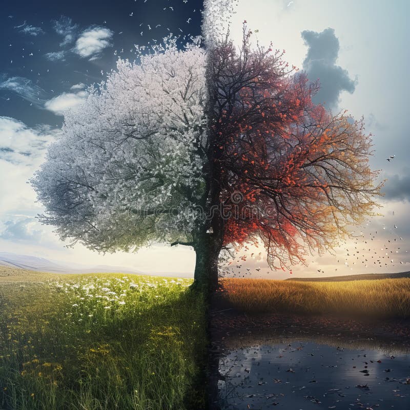 A Creative Representation of a Tree with Branches Transforming through ...