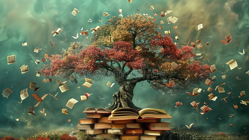 A Creative Representation of a Tree Where the Leaves are Replace Stock ...