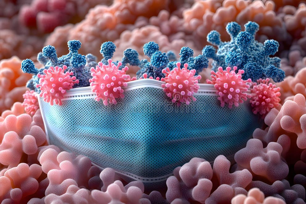 Conceptual Visualization of Viral Pandemic with Medical Mask and ...