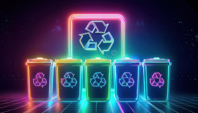 Creative Representation of Waste Sorting and Stock Image - Image of ...