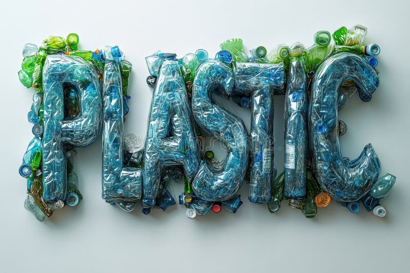 Creative Representation of the Word Plastic Made from Recycled Plastic ...