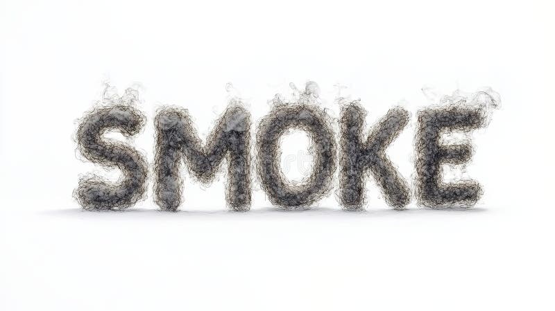 Creative Representation of the Word Smoke Formed by Swirling Smoke on a ...
