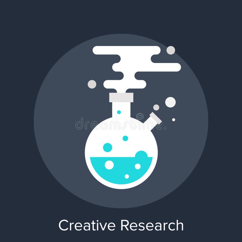 Creative Research Icon. Eye with Magnifier Observing Problem. Vector ...