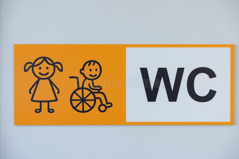 Creative Restroom Sign Featuring Accessible Design for Children in a ...
