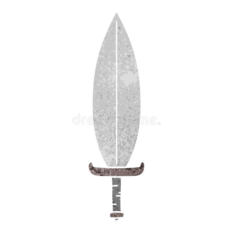 A Creative Retro Cartoon Doodle of a Magic Leaf Knife Stock Vector ...