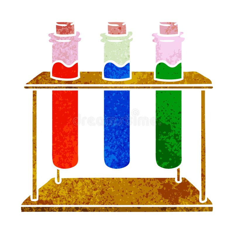 A Creative Retro Cartoon Doodle of a Science Test Tube Stock Vector ...