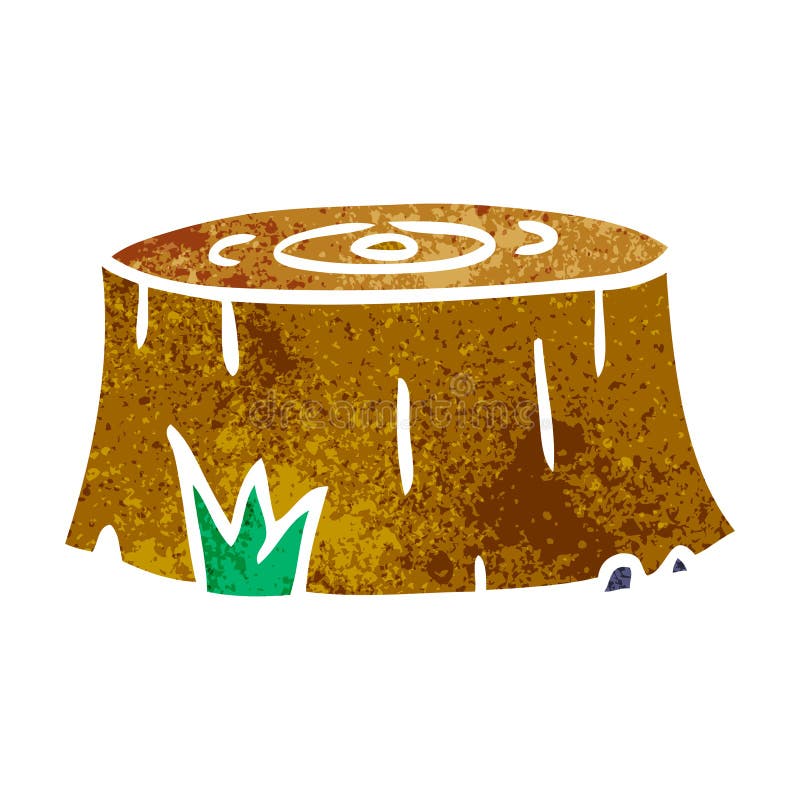 A Creative Retro Cartoon Doodle of a Tree Log Stock Vector ...