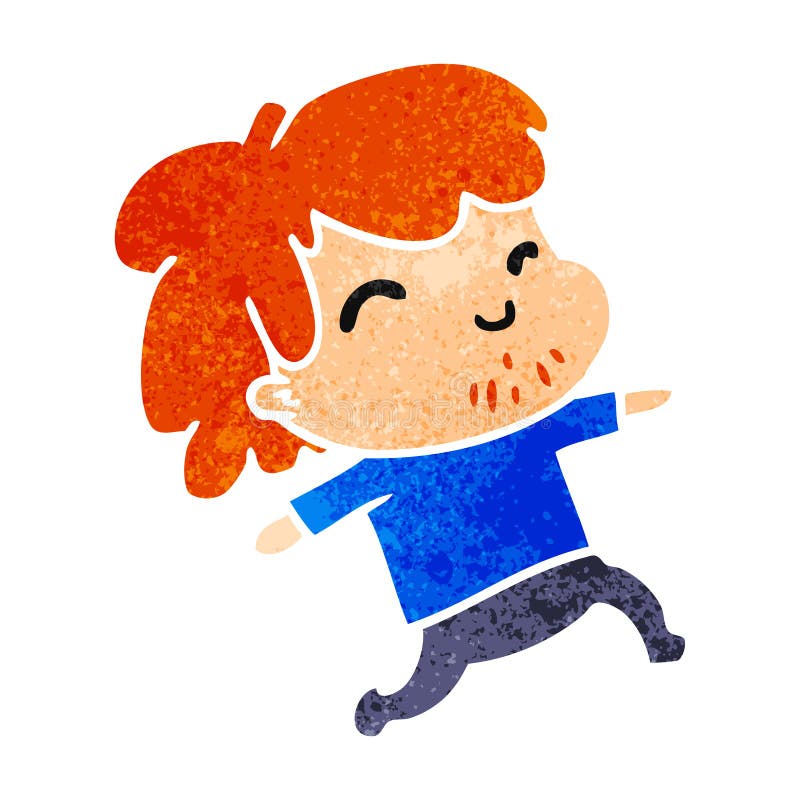 A Creative Retro Cartoon Kawaii Boy with Stubble Stock Vector ...