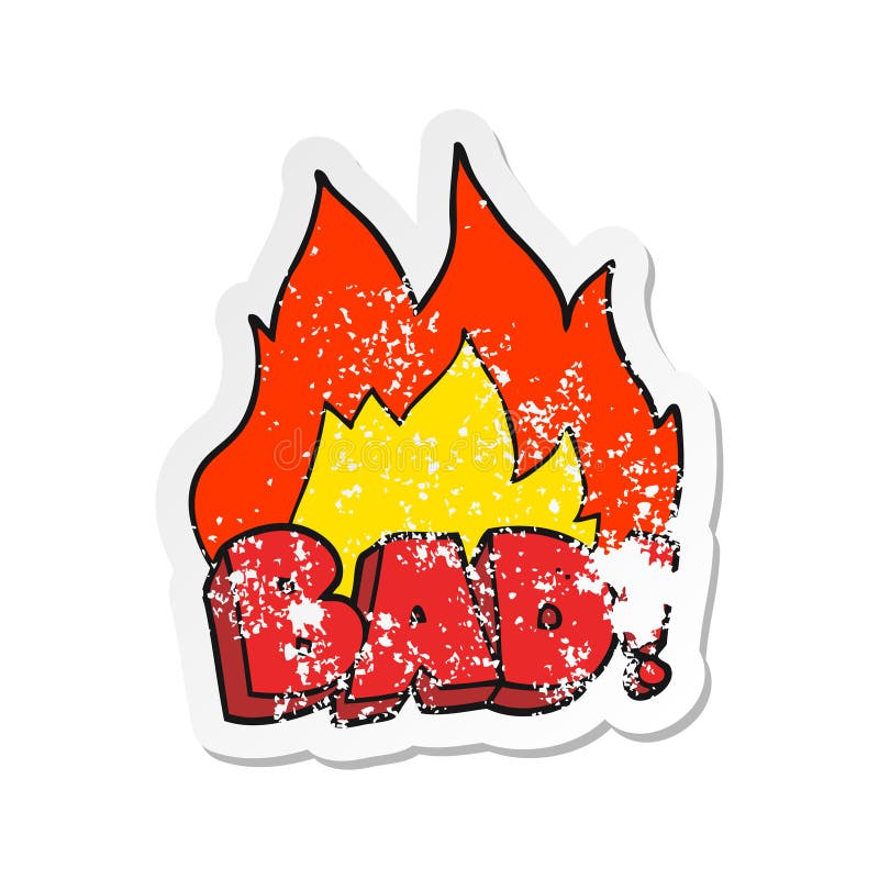 A Creative Retro Distressed Sticker of a Cartoon Bad Symbol Stock ...