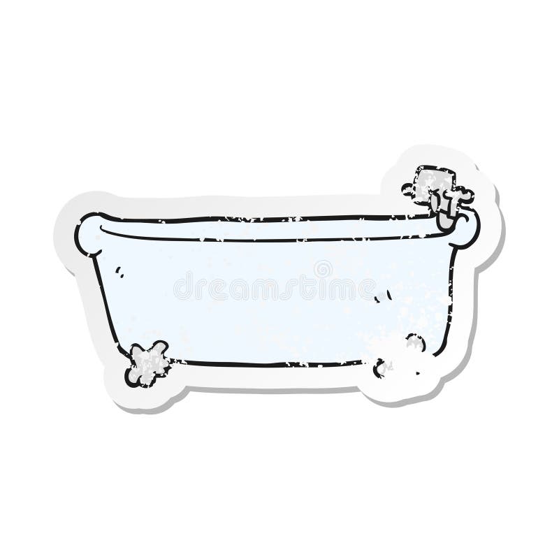 A Creative Retro Distressed Sticker of a Cartoon Bath Stock Vector ...