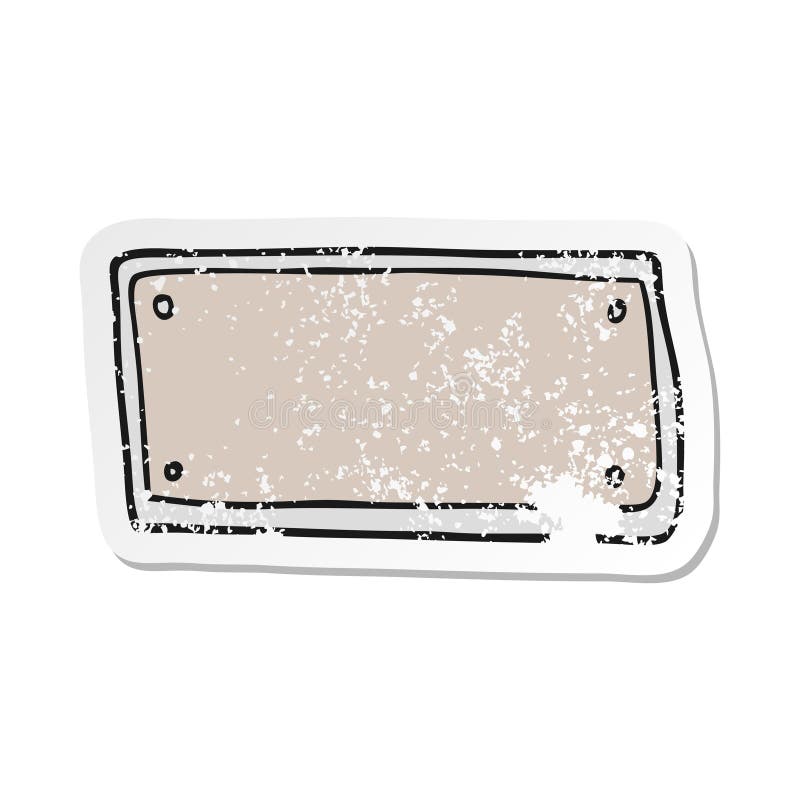 A Creative Retro Distressed Sticker of a Cartoon Blank Sign Stock ...