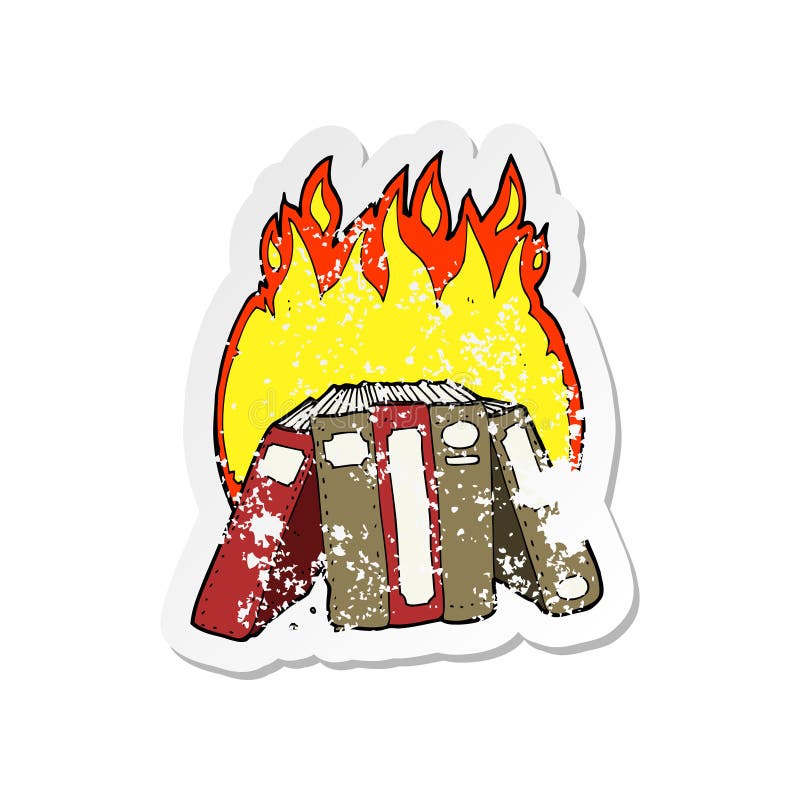 Burning books to get warm stock illustration. Illustration of child ...