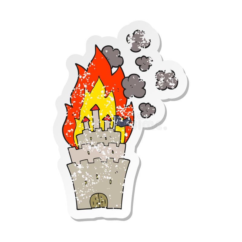 Burning Castle stock illustration. Illustration of glow - 35996102
