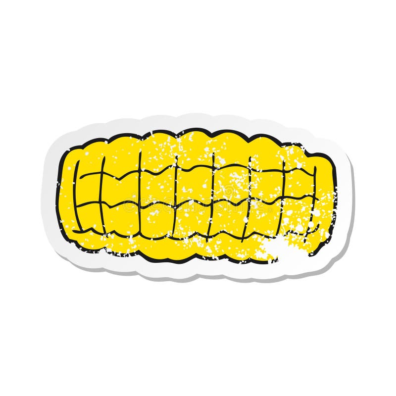 A Creative Retro Distressed Sticker of a Cartoon Corn Cob Stock Vector ...