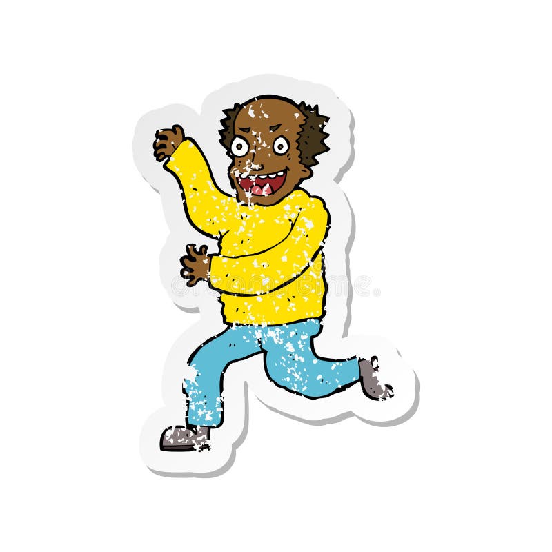 A Creative Retro Distressed Sticker of a Cartoon Evil Old Man Stock ...