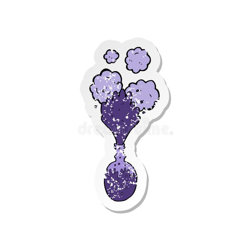A Creative Retro Distressed Sticker of a Cartoon Exploding Chemicals ...