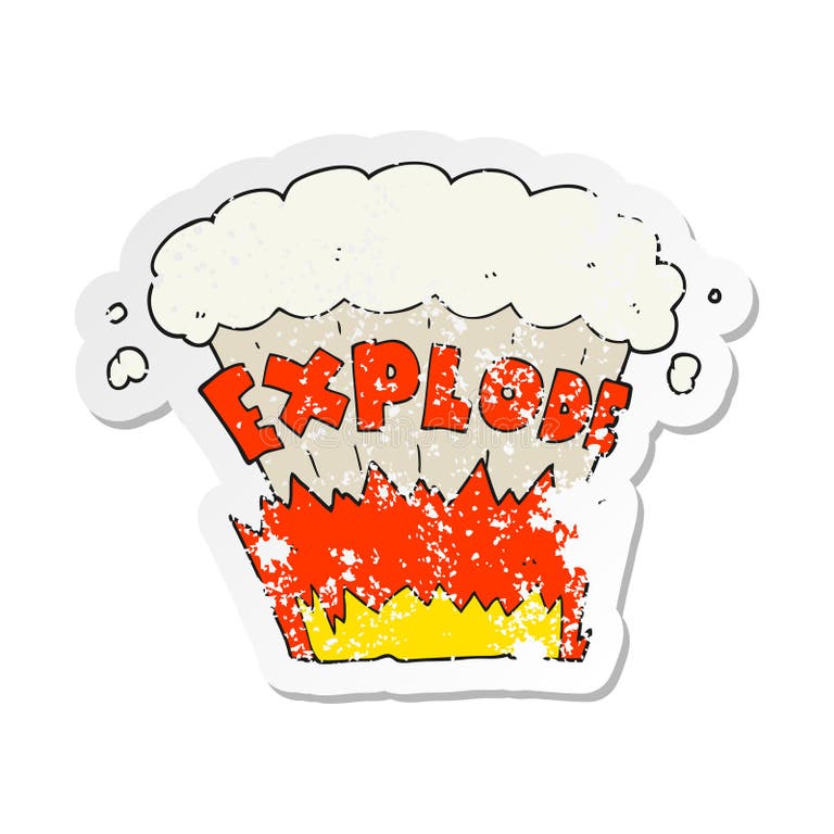 A Creative Retro Distressed Sticker of a Cartoon Explosion Stock Vector ...