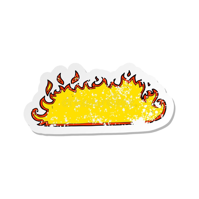 A Creative Retro Distressed Sticker of a Cartoon Fire Border Stock ...
