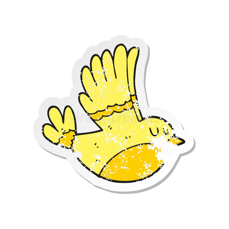 A Creative Retro Distressed Sticker of a Cartoon Flying Bird Stock ...