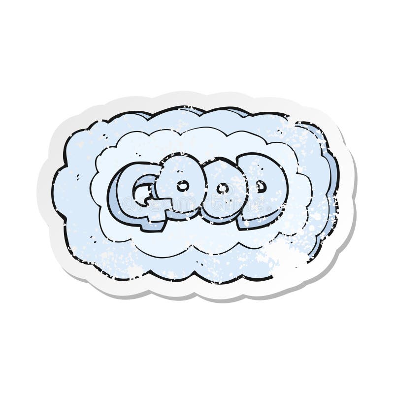 A Creative Retro Distressed Sticker of a Cartoon Good Symbol Stock ...
