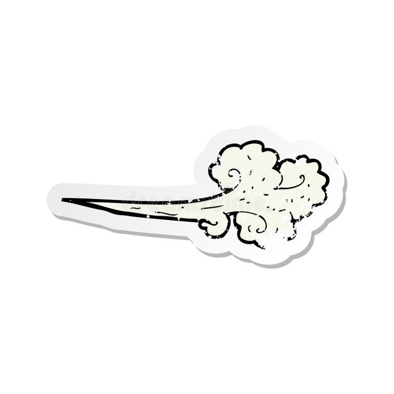 A Creative Retro Distressed Sticker of a Cartoon Gust of Wind Stock ...