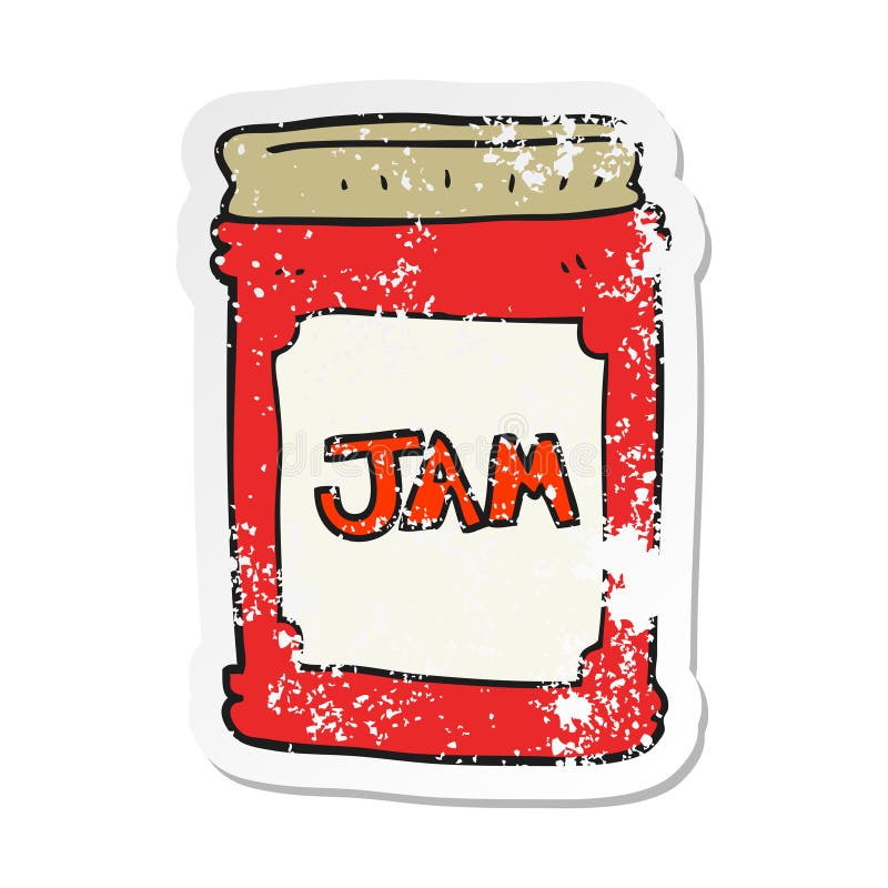 A Creative Retro Distressed Sticker of a Cartoon Jam Jar Stock Vector ...