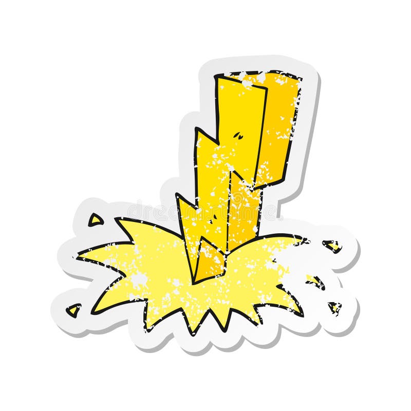 Distressed Sticker Cartoon Lightning Bolt Stock Illustrations – 62 ...