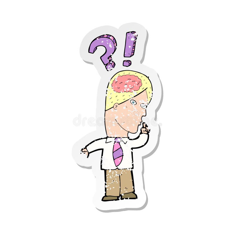 Sticker Man Male Asking Question Cartoon Art Illustration Artwork ...