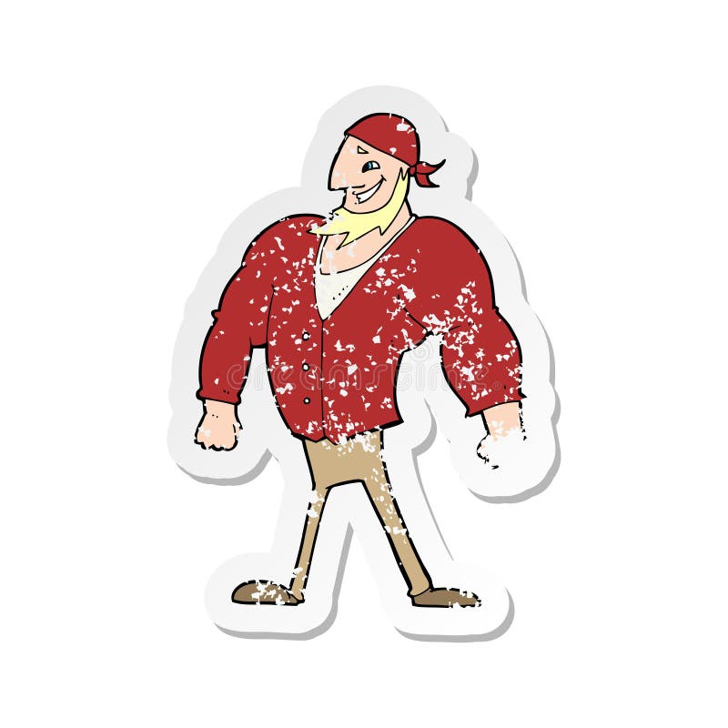 Sticker Man Male Manly Muscular Buccaneer Pirate Sailor Cartoon ...