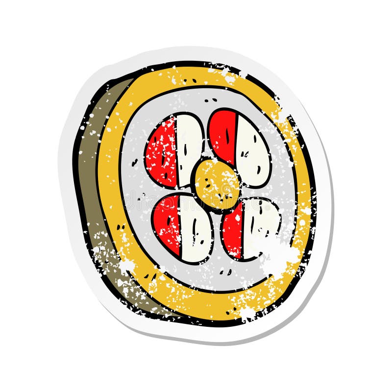 A Creative Retro Distressed Sticker of a Cartoon Medieval Shield Stock ...