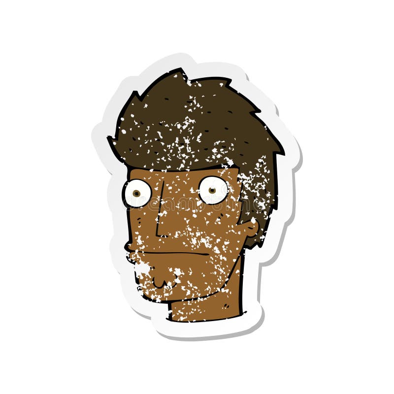 A Creative Retro Distressed Sticker of a Cartoon Nervous Man Stock ...