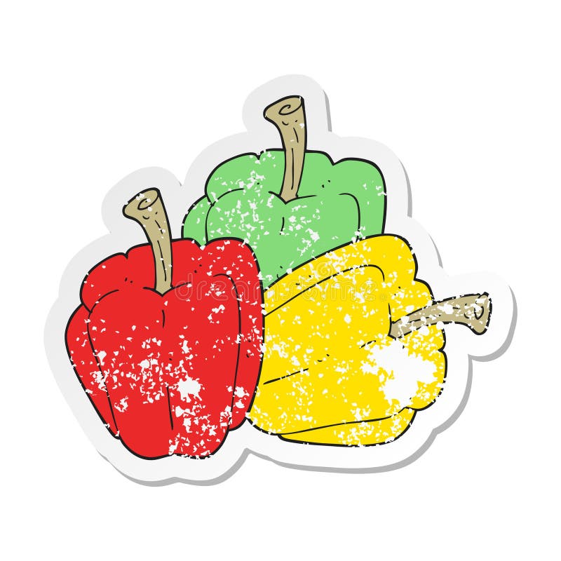 A Creative Retro Distressed Sticker of a Cartoon Pepper Stock Vector ...